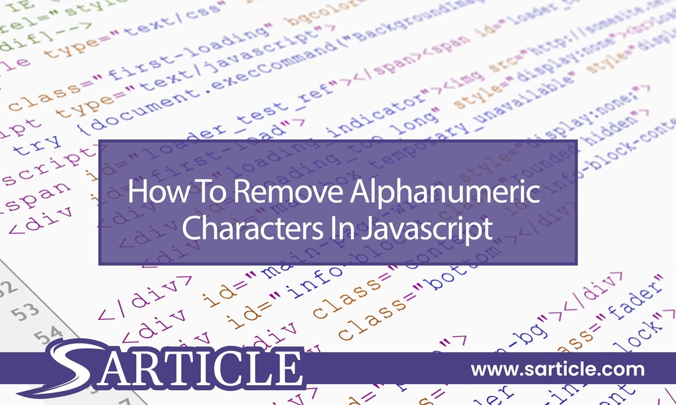 How To Remove Alphanumeric Characters In Javascript